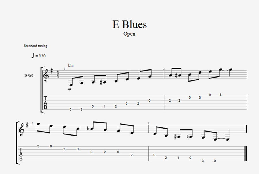 Open Position Blues Scale – The Power of Music